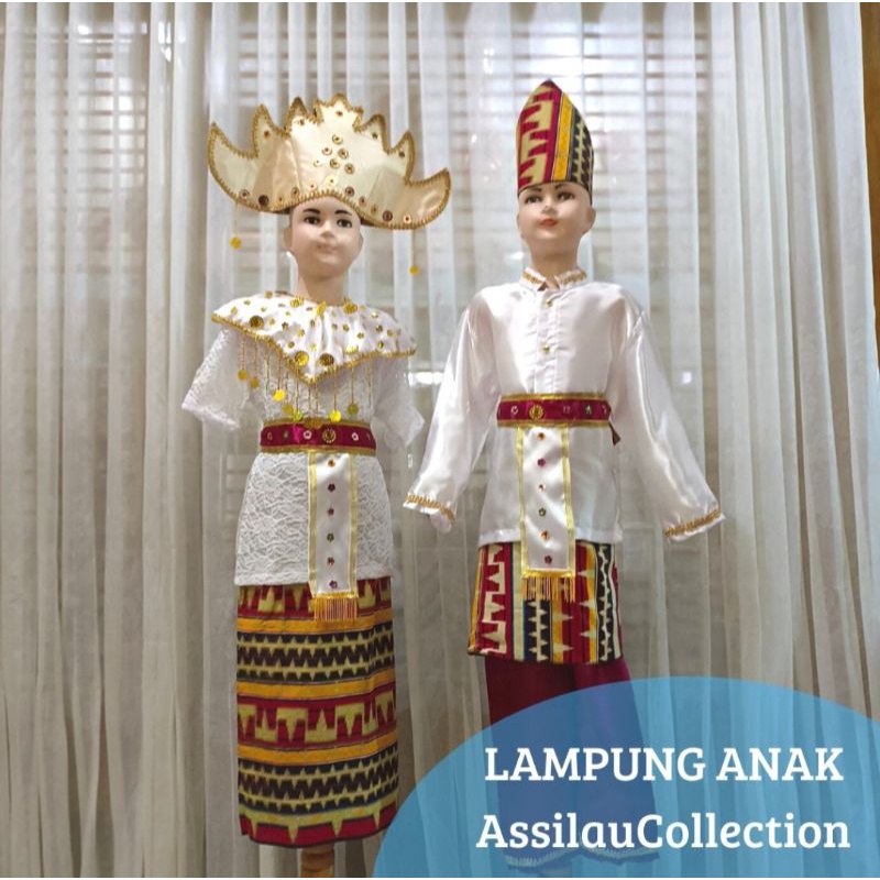 Jual baju adat tradisional lampung ukuran anak TK.SD.SMP//pakaian adat ...