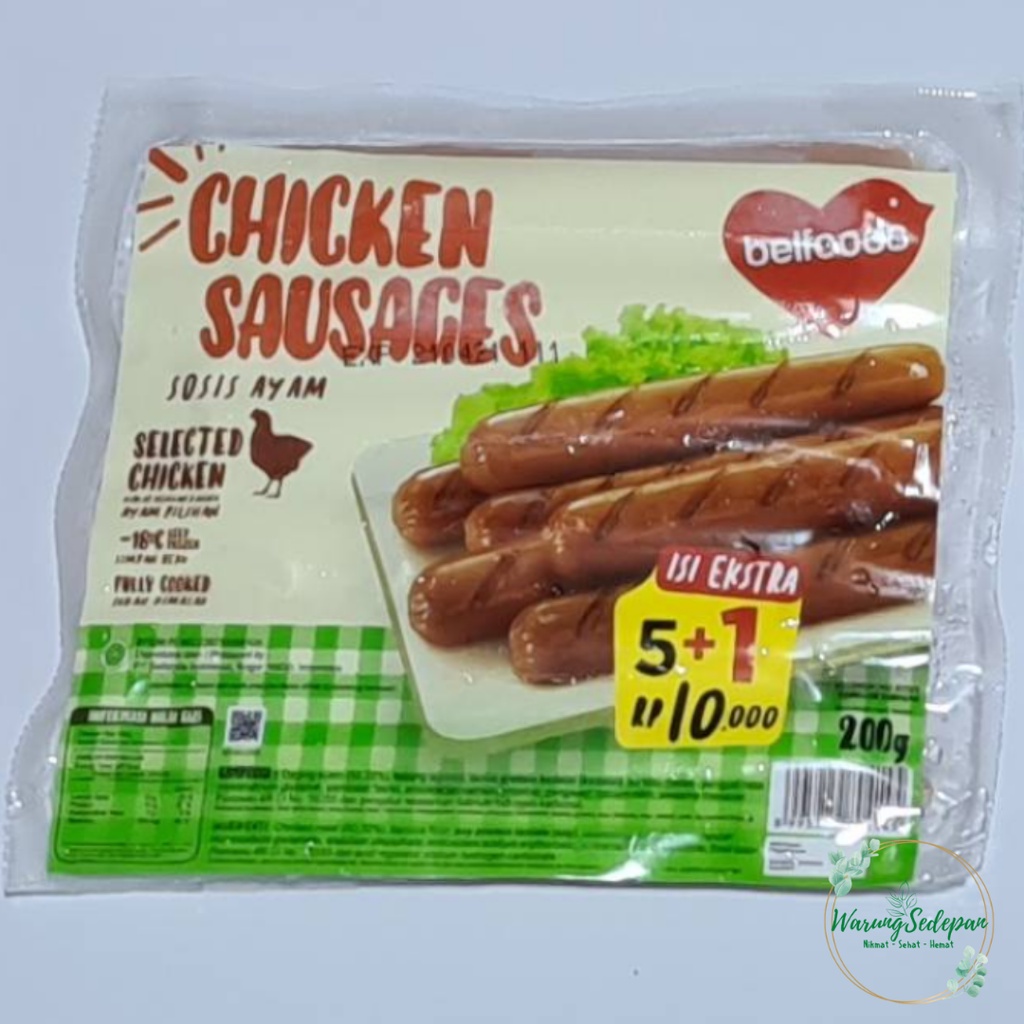 Jual Belfoods Chicken Sausages 200 gr Sosis Ayam Belfoods Frozen Food ...