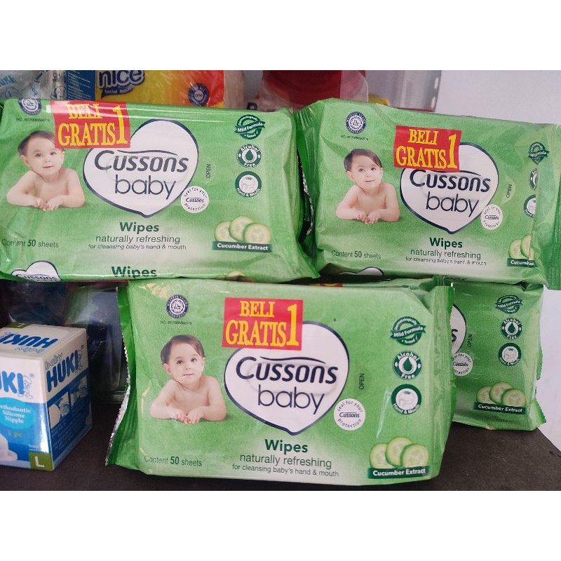 Jual Cussons Baby Wipes tissue basah @50 lembar x 2 Pack Beli 1 gratis ...