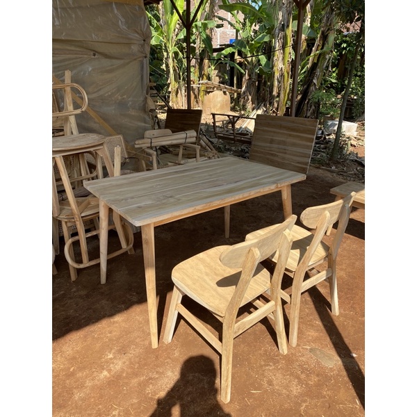 Jual Set Kursi Meja Makan Ropan Jati Minimalis Harga Murah - Kursi Cafe ...