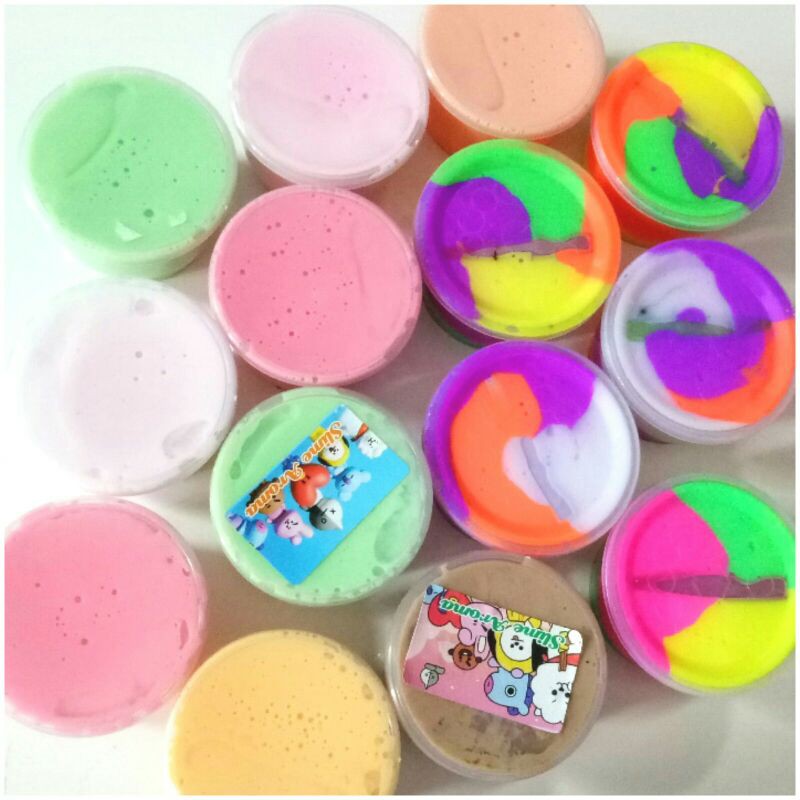 Jual MAINAN SLEM / SLIME WARNA WARNI BENTUK CUP / SLIME PELANGI MAINAN ...