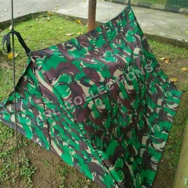 Jual tenda loreng standar TNI/tenda perorangan/tenda flysheet/plesit ...