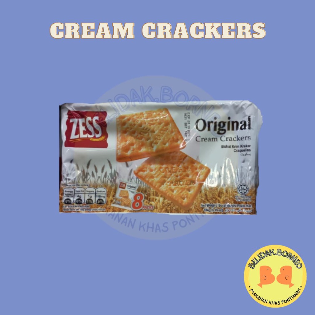 Jual Cream Crackers Biskuit Krim Kraker Malaysia Cap Zess 184 gr ...