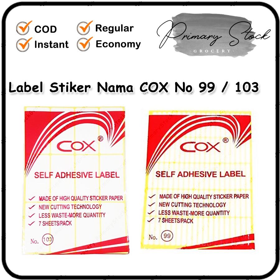 Jual Stiker Label Kertas Lebel Harga Label No 103 Undangan COX No 99 ...