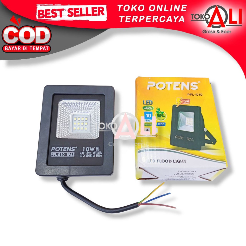 Jual Lampu led sorot POTENS 10 WATT lampu penerangan jalan lampu sorot ...