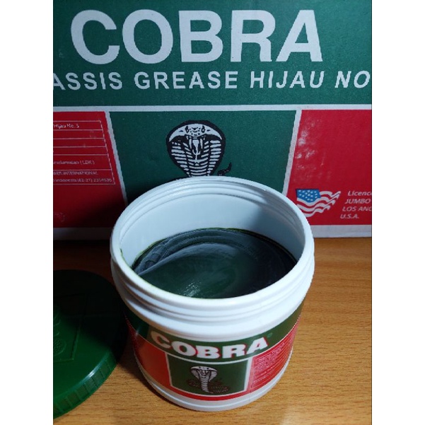 Jual GEMUK COBRA NLGI , CHASSIS GREASE 500gr HIJAU NO 3 - GEMUK PELUMAS ...