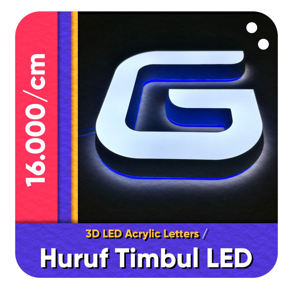 Jual Huruf Timbul Acrylic LED 3D Signage Outdoor Indoor | Shopee Indonesia