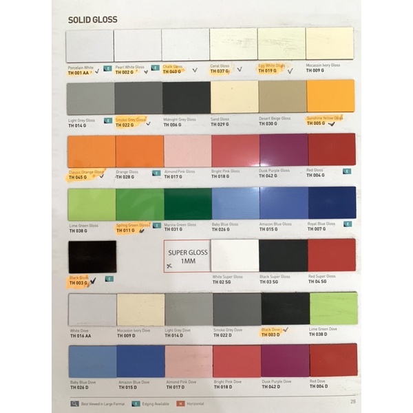 Jual TACO HPL Solid Gloss warna kilap kode G / AA | JUAL TACO HPL ...