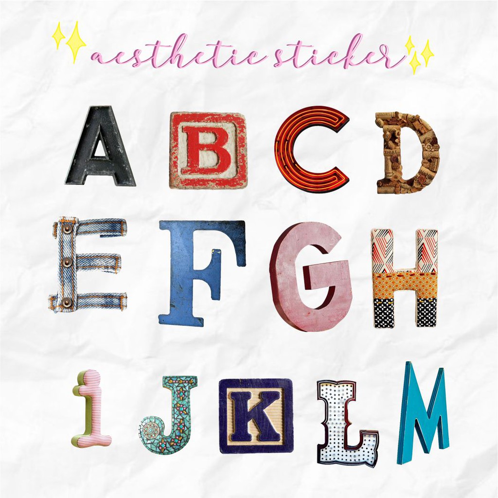 Jual sticker tumblr aesthetic deco huruf abjad SS01 Indonesia|Shopee ...