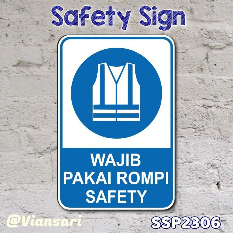 Jual Viansari Safety Sign Label Rambu Petunjuk K3 EESH - Wajib Pakai ...