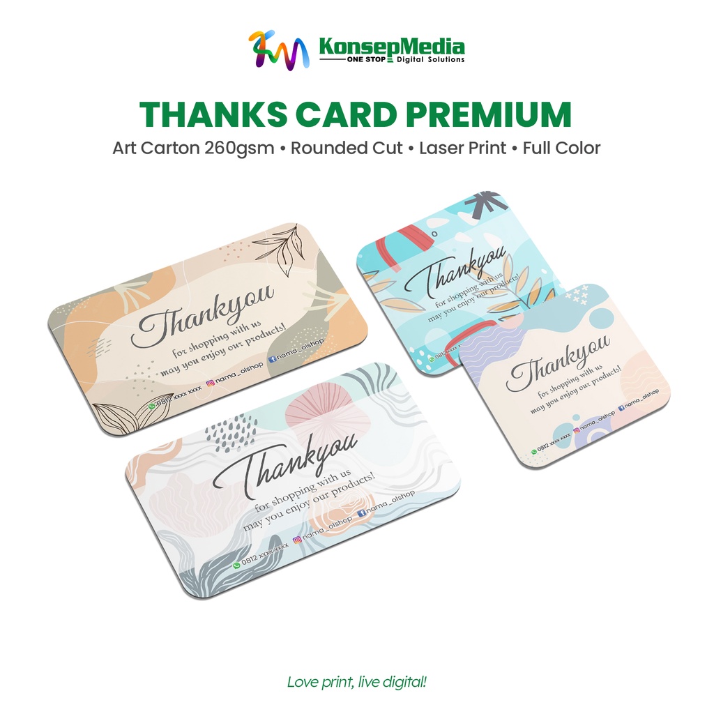 Jual Set Kartu Ucapan Olshop | Thanks Card / Thank You Card Premium ...