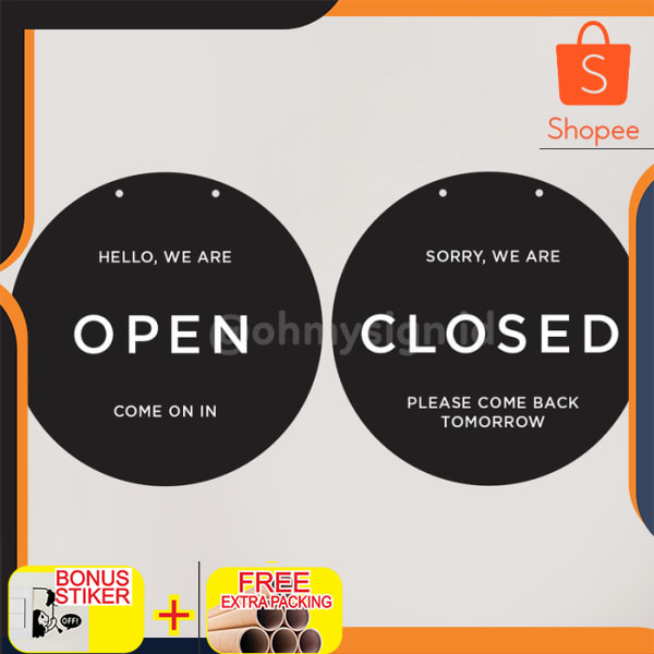 Jual SIGN OPEN CLOSE PRINTED MODERN AKRILIK | SIGN BUKA TUTUP ACRYLIC ...