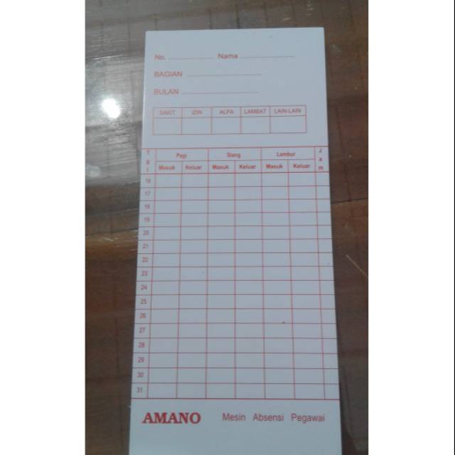 Jual Kartu Absensi Amano Original | Shopee Indonesia