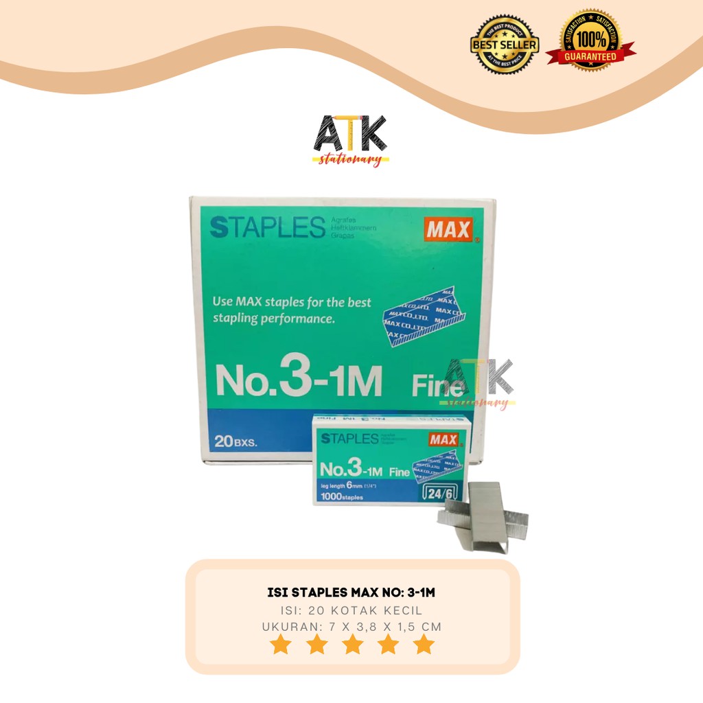 Isi Staples Besar Max No: 3 atk | Shopee Indonesia