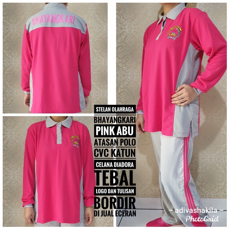 Jual BAJU OLAHRAGA BHAYANGKARI ABU PINK | Shopee Indonesia