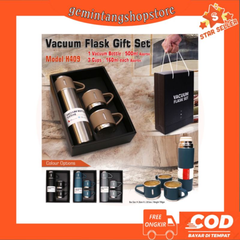 Jual Botol Minum Termos Sultan 500ml Vacuum Cup Stainless Gift Set 3 ...