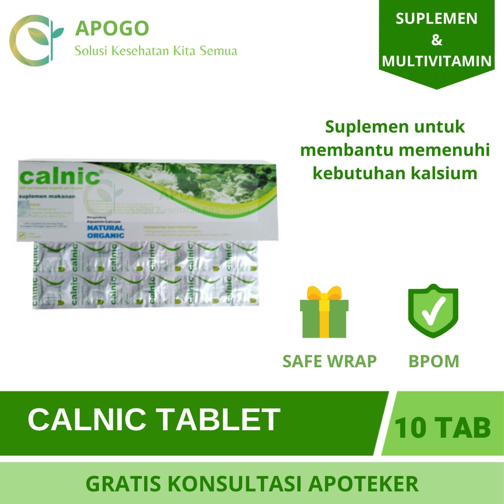 Jual CALNIC SUPLEMEN KALSIUM 1 STRIP ISI 10 TABLET | Shopee Indonesia