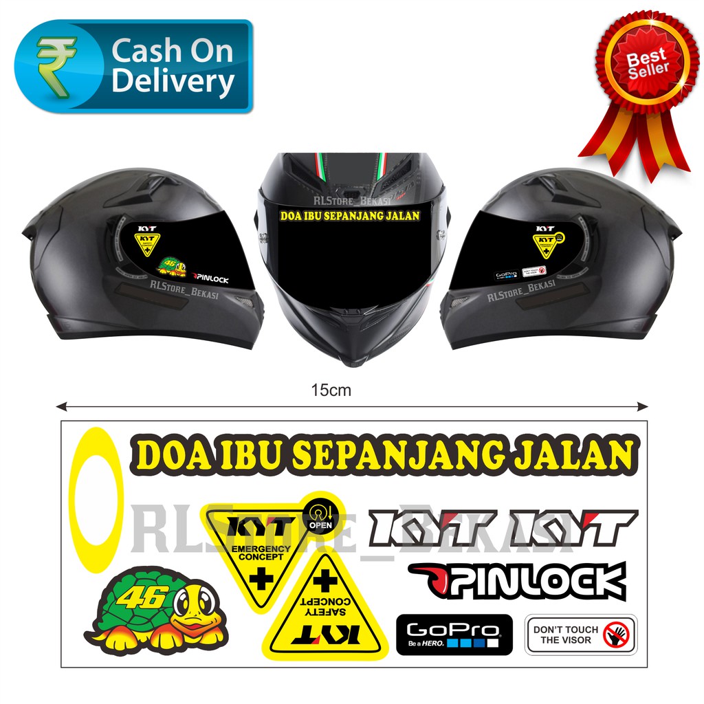 PAKET SIMPLE STIKER VISOR HELM KYT STICKER SET KYT ISI 10PCS STIKER ...