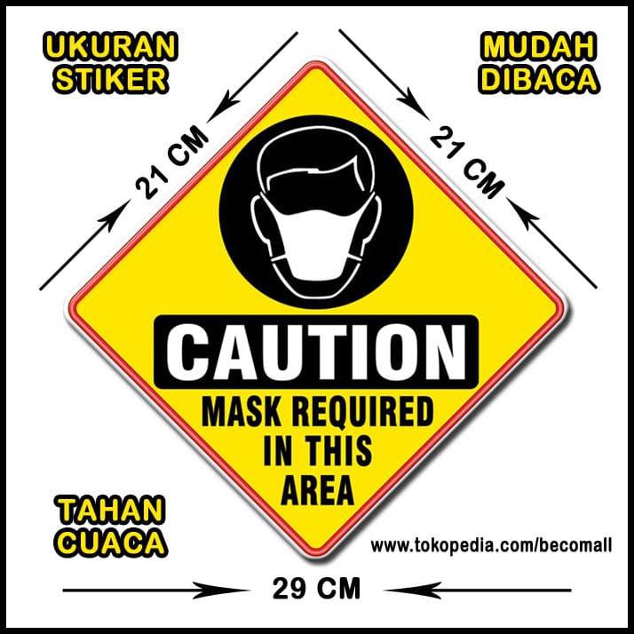 Jual Himbauan Kesehatan - Wajib Pakai Masker Di Area Ini - Stiker Vinyl ...