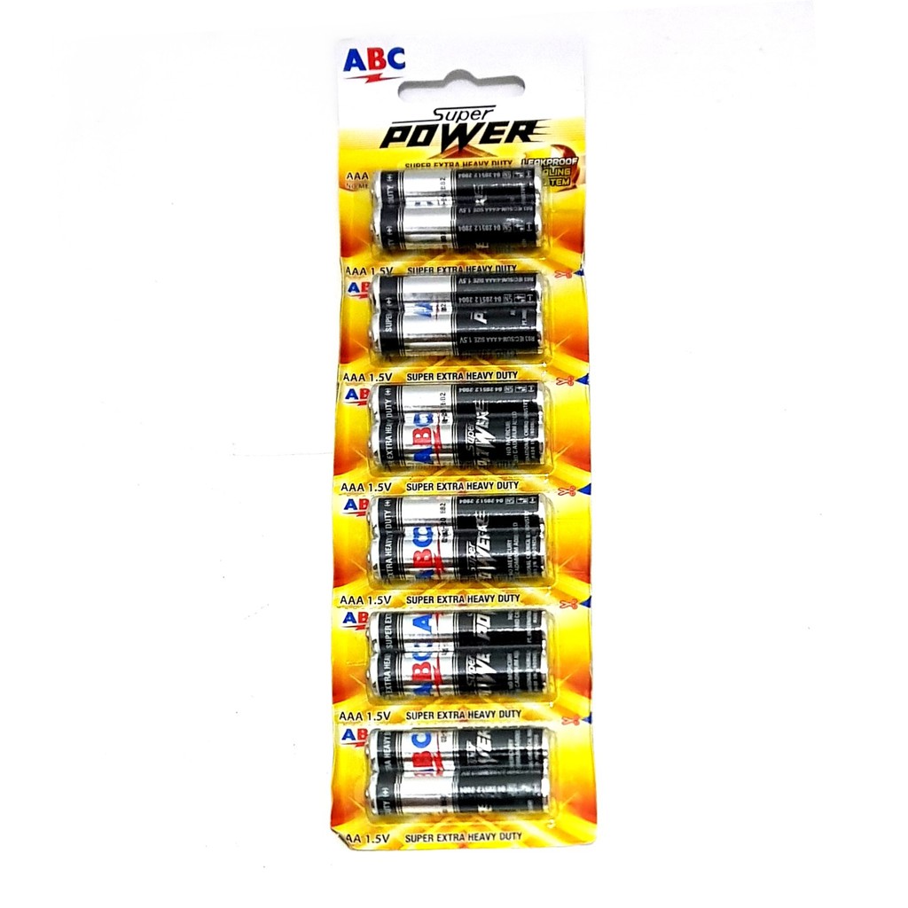 Baterai ABC Super Power AAA/A3 Dijual Per 12butir Battery Batere | Shopee Indonesia