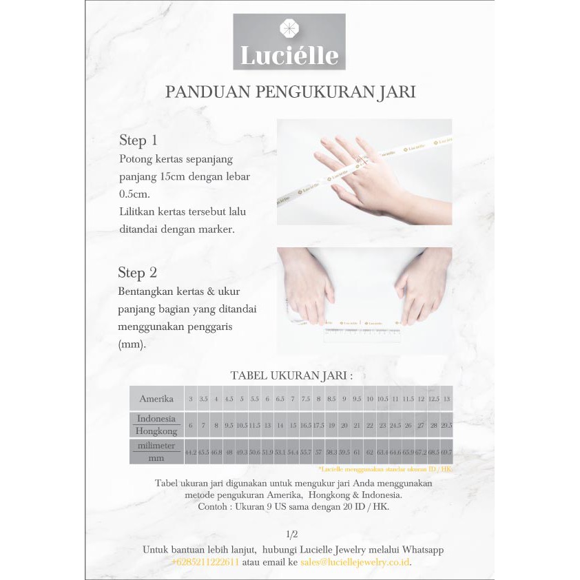 Jual Lucielle Jewelry - HOW TO MEASURE SIZE | Shopee Indonesia