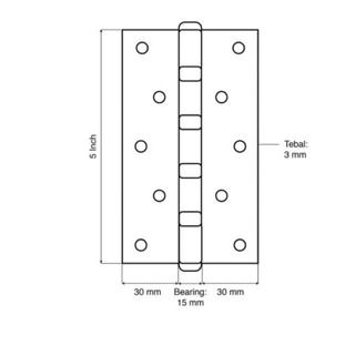 Jual engsel pintu 5 inc sus 304/ engsel ukuran 5 inc sus 304/ Terlaris ...