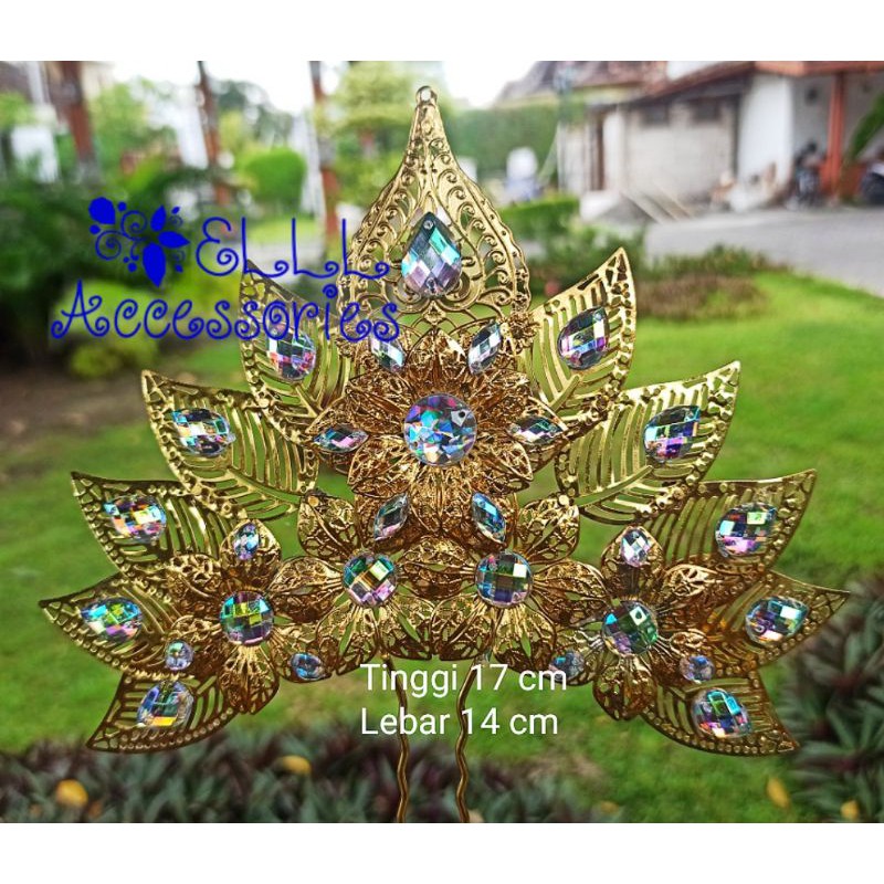 aksesoris tari, tusuk sanggul, hiasan sanggul, siger tari | Shopee ...