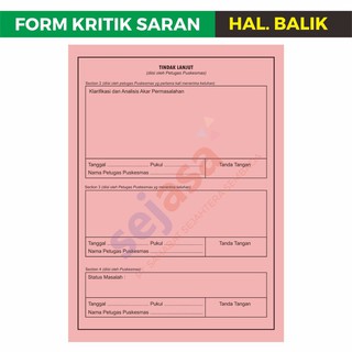 Jual Form Saran dan Kritik / Lembar Saran Keluhan Pelanggan | Shopee ...