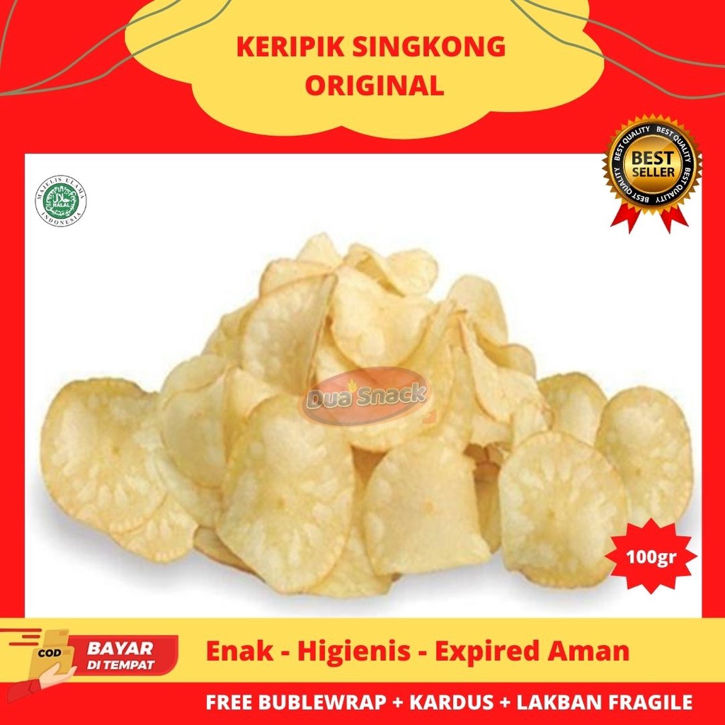 Jual Snack Makanan Ringan Cemilan Keripik Singkong Original 100gr Enak ...