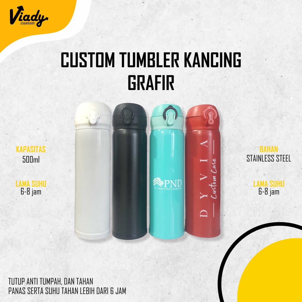 Jual Tumbler Custom Niagara / Kancing | Tumbler Print Grafir | Botol ...
