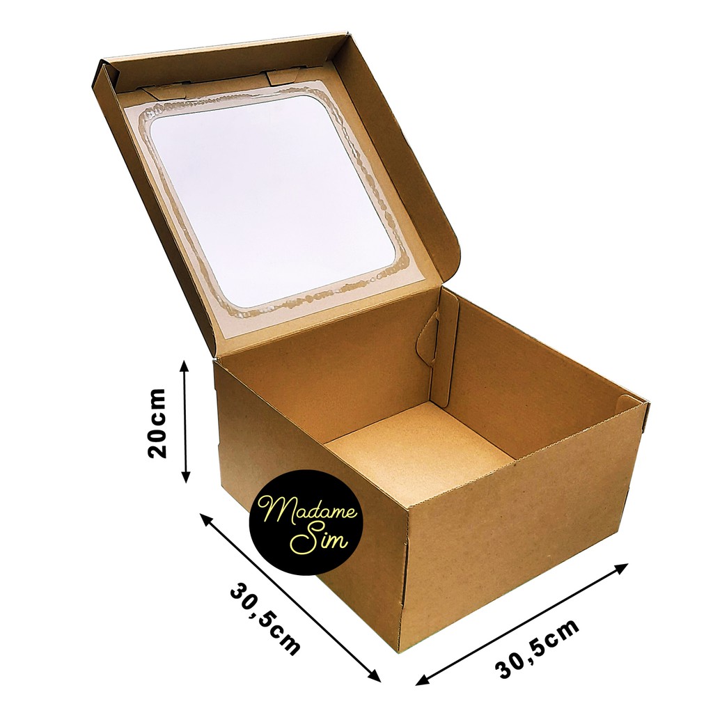 Jual KOTAK KUE - CAKE BOX 30x30x20 - JENDELA (ISI 10 PCS) | Shopee ...