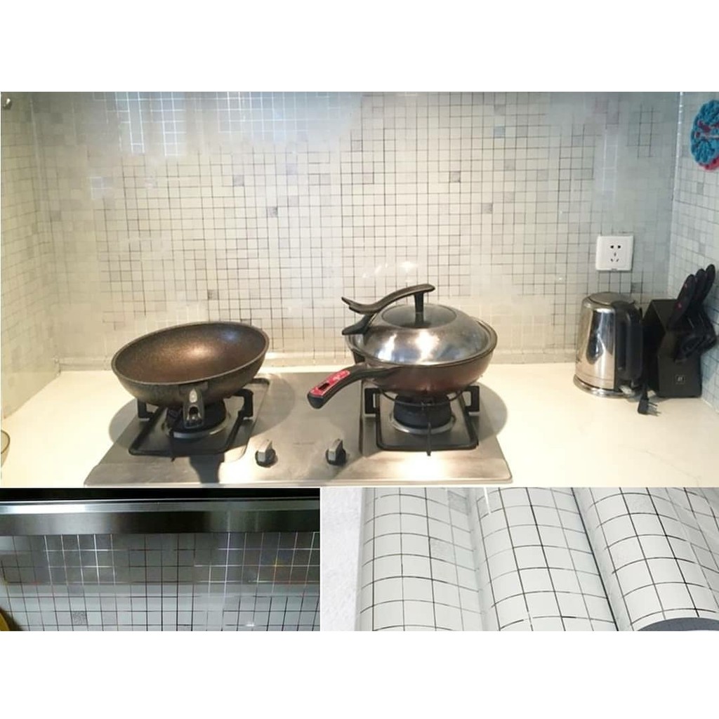 Jual Wallpaper Sticker Dapur Motif Kotak Kotak 5M X 45CM | Shopee Indonesia