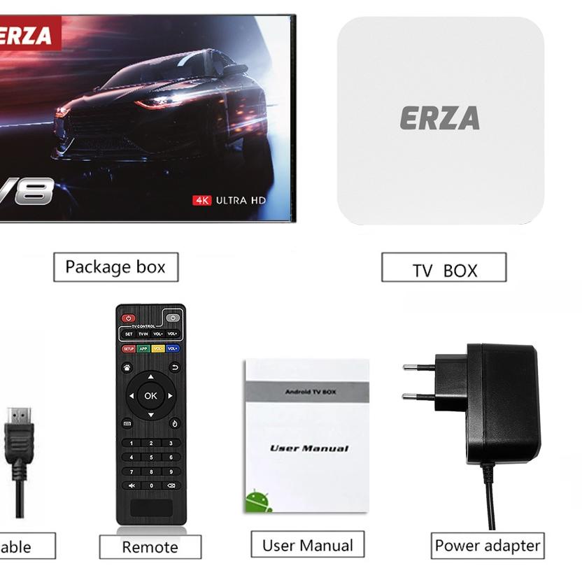 Jual Kekinian Android TV BOX ERZA V8 1+8GB 4K 2.4G Wifi Smart TV Box | Shopee Indonesia