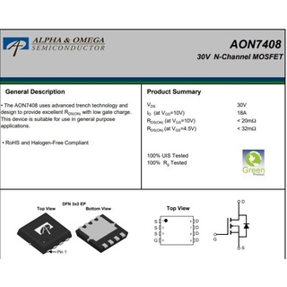 Jual AON7408 7408 30V 18A N-Channel MOSFET DFN_3x3mm DFN-8 lisuin90 ...