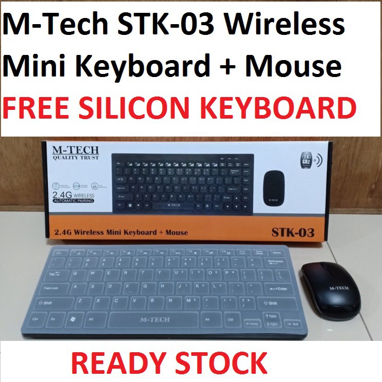Jual M-Tech STK-03 Wireless Mini Keyboard & Mouse | Shopee Indonesia