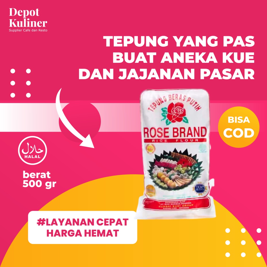 Tepung Beras Rose Brand 500GR Tepung Beras Putih