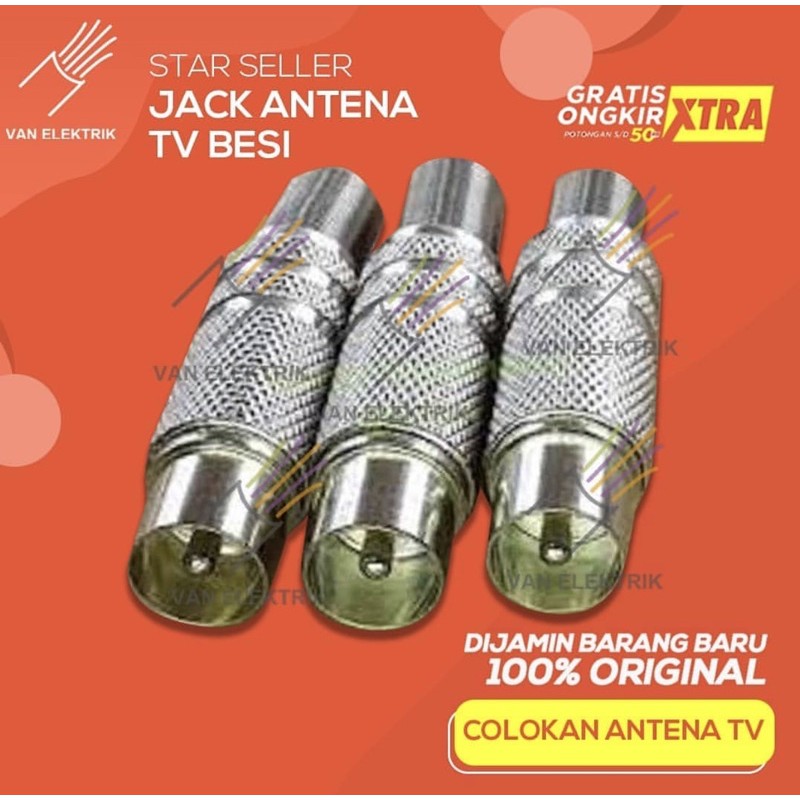 jack antena tv besi jantan / jack tv besi / colokan antena tv | Shopee ...