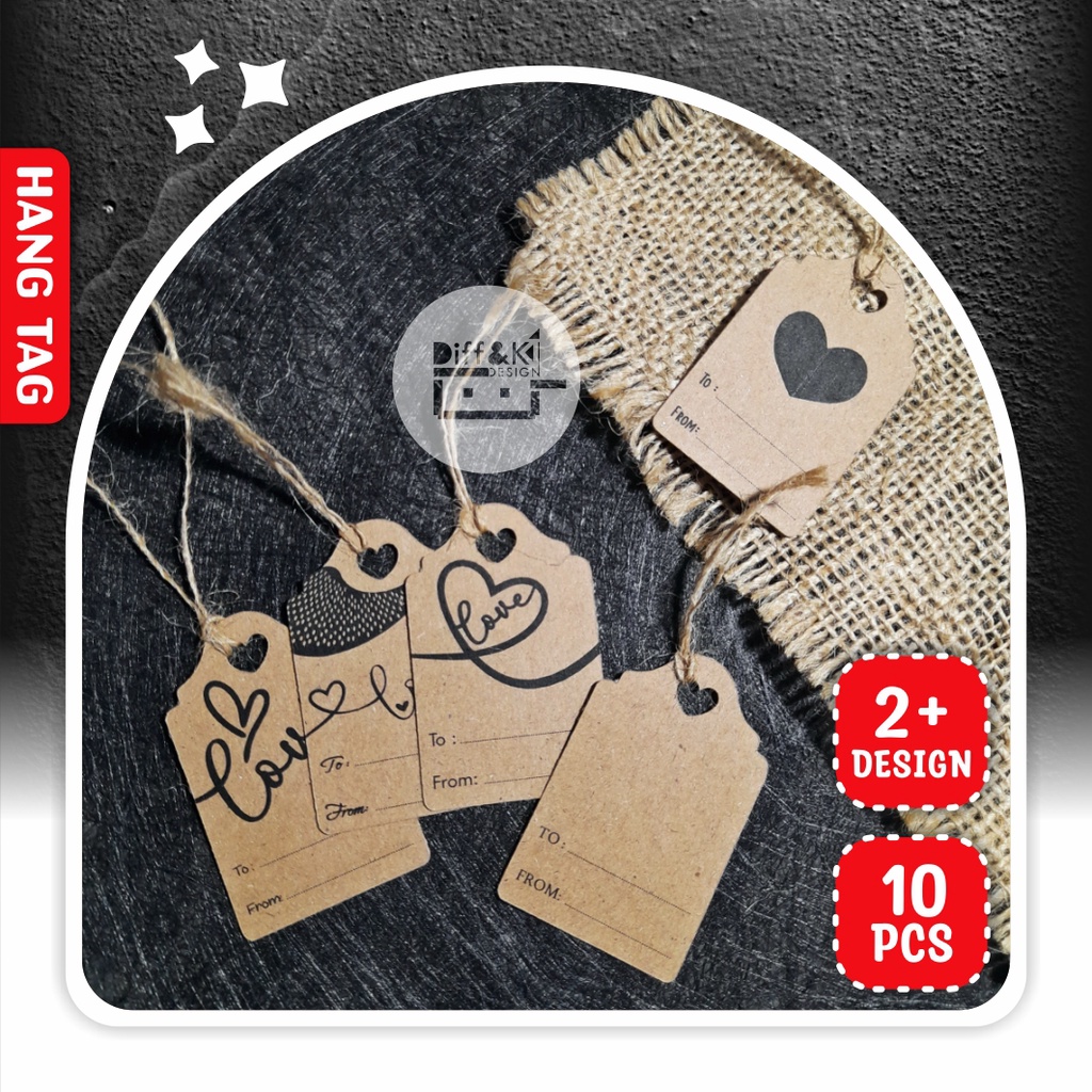 Jual Label Gift Hang Tag Love Heart Hati Polos Kraft Rustic Vintage ...