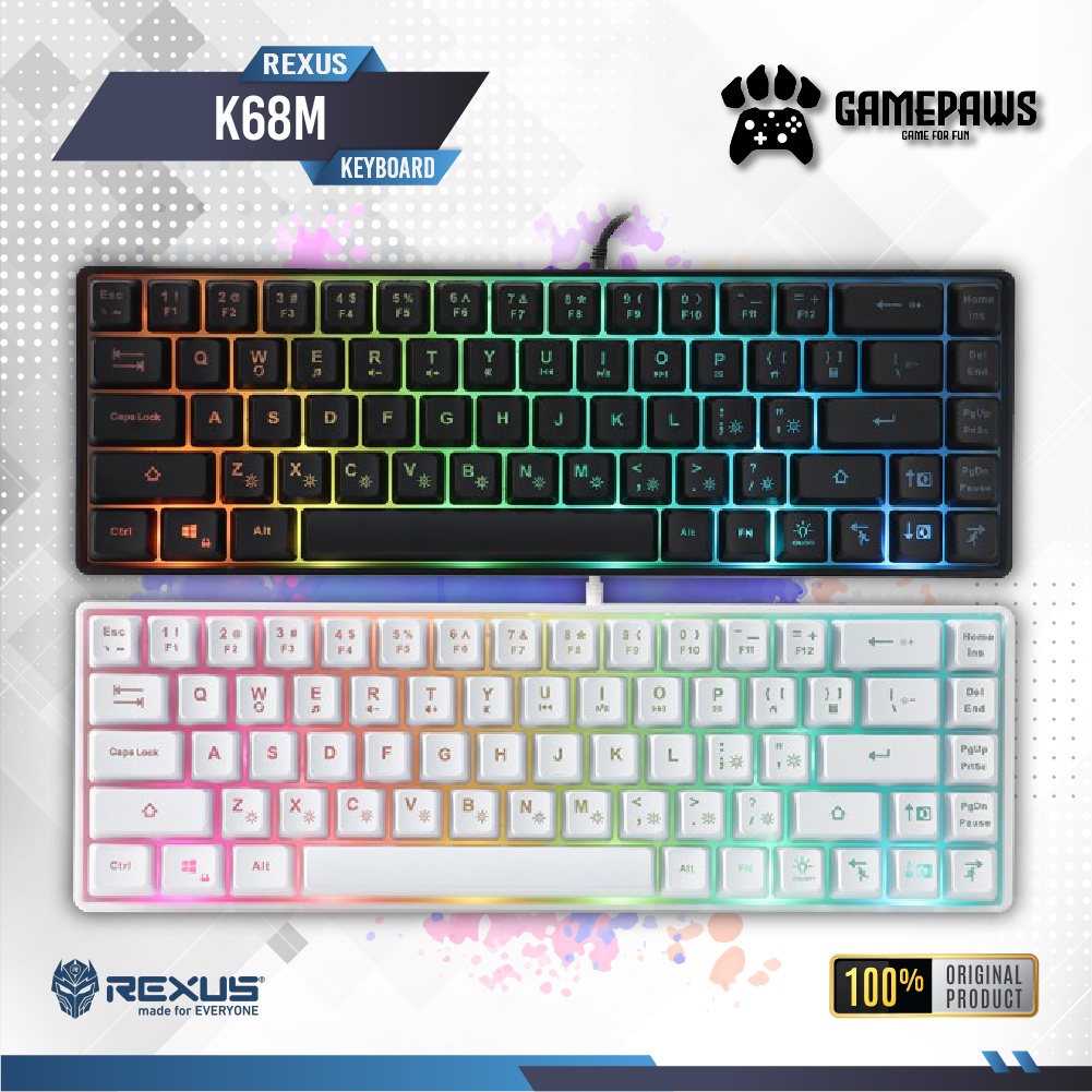 Jual Rexus Battlefire K68M Membrane RGB Mini Gaming Keyboard - Rexus ...