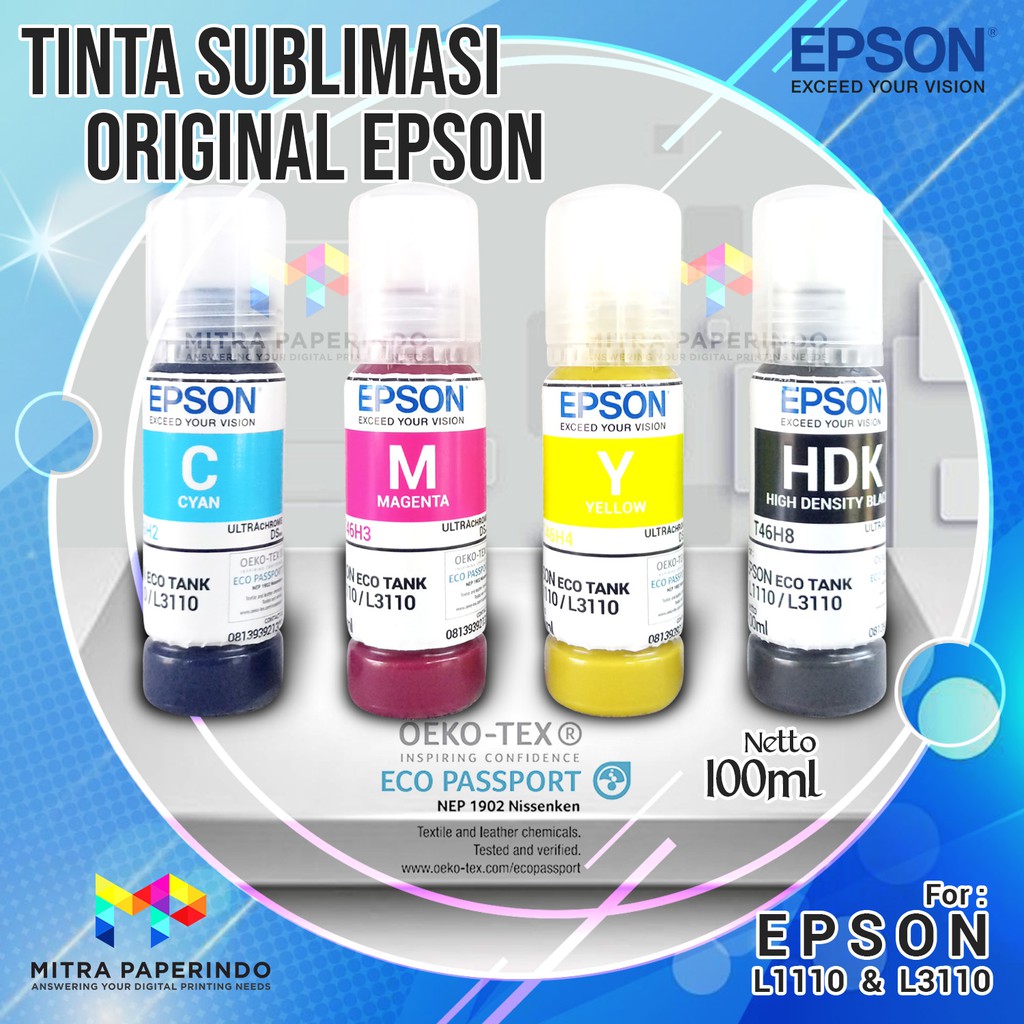 Jual Tinta Sublim Original Epson botol ecotank kemasan 100ml | Shopee ...