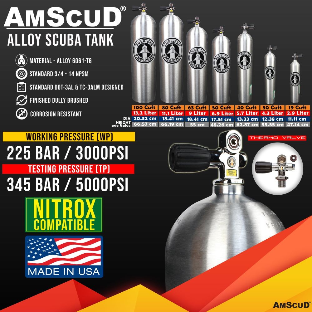 Tabung SCUBA AmScuD 30 CUFT / Tabung Selam / Tabung Diving / TANK DIVE ...