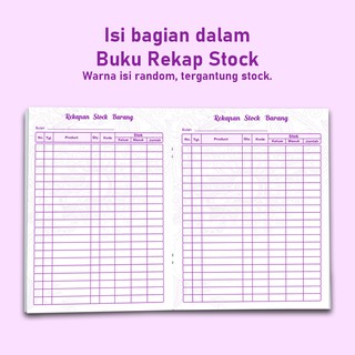 Jual AlafaProject 001-012 Buku Rekap Order / Buku Rekap Stock / Buku ...