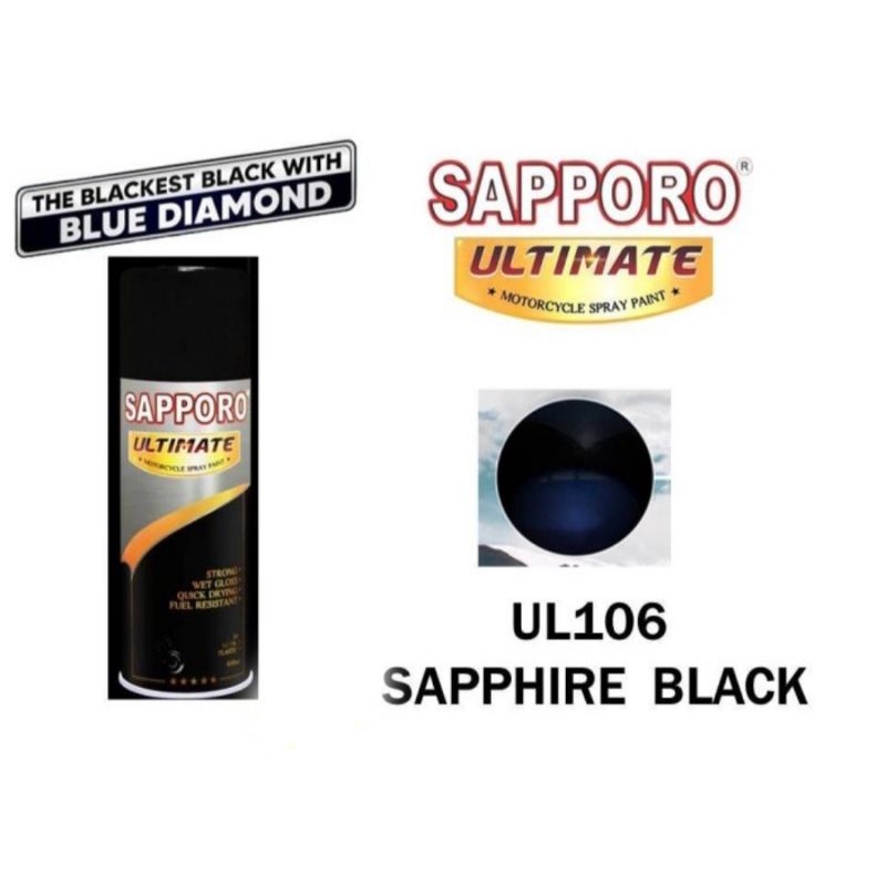 Jual SAPPORO ULTIMATE UL106 SAPPHIRE BLACK SERIES DIAMOND BLUE CAT SEMPROT SPRAY PAINT WARNA ...