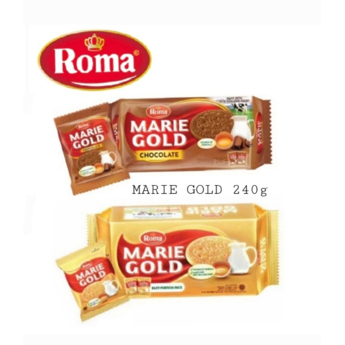 Jual Roma Marie Gold 240g / Biskuit Marie Gold Ori Coklat / Marie Gold ...