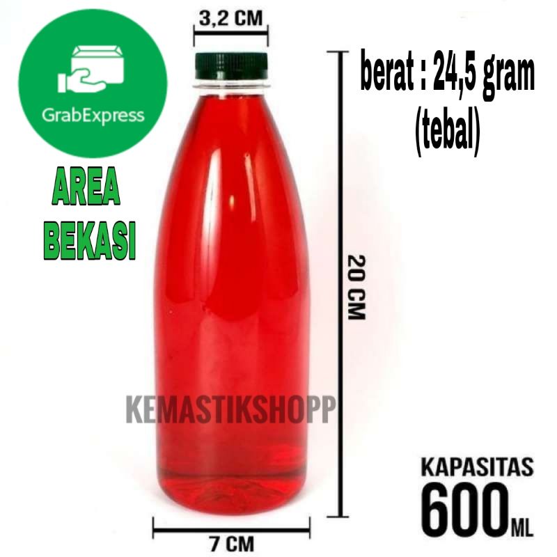 Jual Botol Valencia / Cantik 600ml TEBAL 24,5 gram (KHUSUS GRAB / GOJEK ...