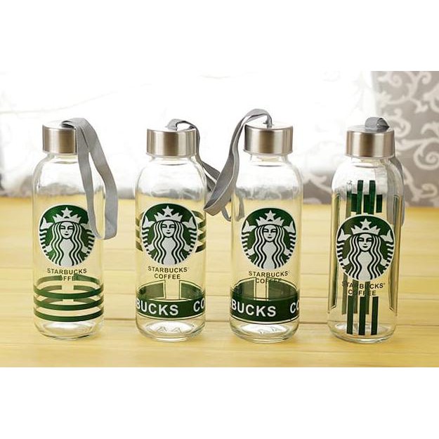 Jual Botol Kaca Starbucks Glass Susu Tempat Botol Asi Teh Coffee 300Ml ...