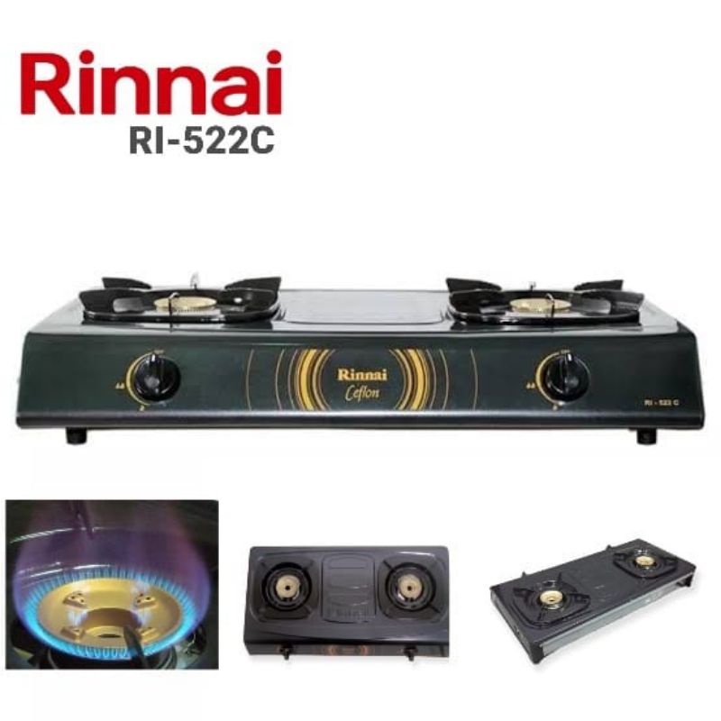 Jual Kompor RINNAI RI522C kompor gas 2 tungku rinnai Hitam RI 522C SNI ...
