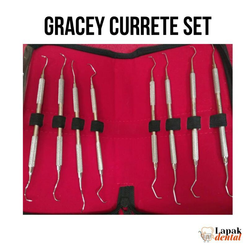 Jual Dental Gracey Curette set + pouch / kuret gracey Indonesia|Shopee Indonesia