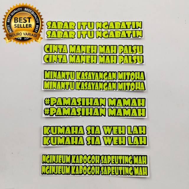 Jual stiker cutting kata kata SABAR ITU NGABATIN SUNDA visor kaca helm ...