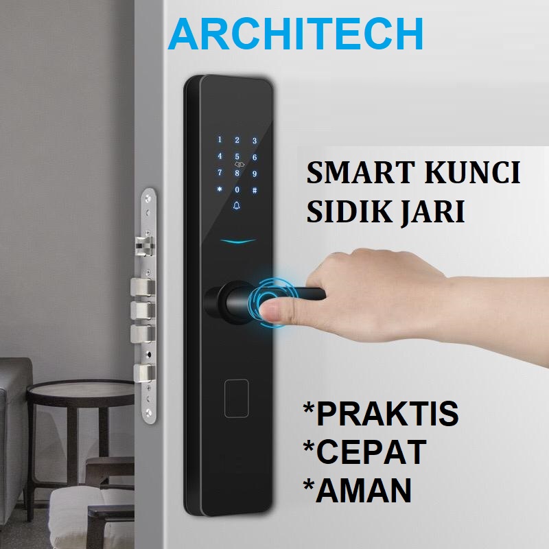 Jual KUNCI PINTU digital Smart Fingerprint Doorlock Card Digital Code ...